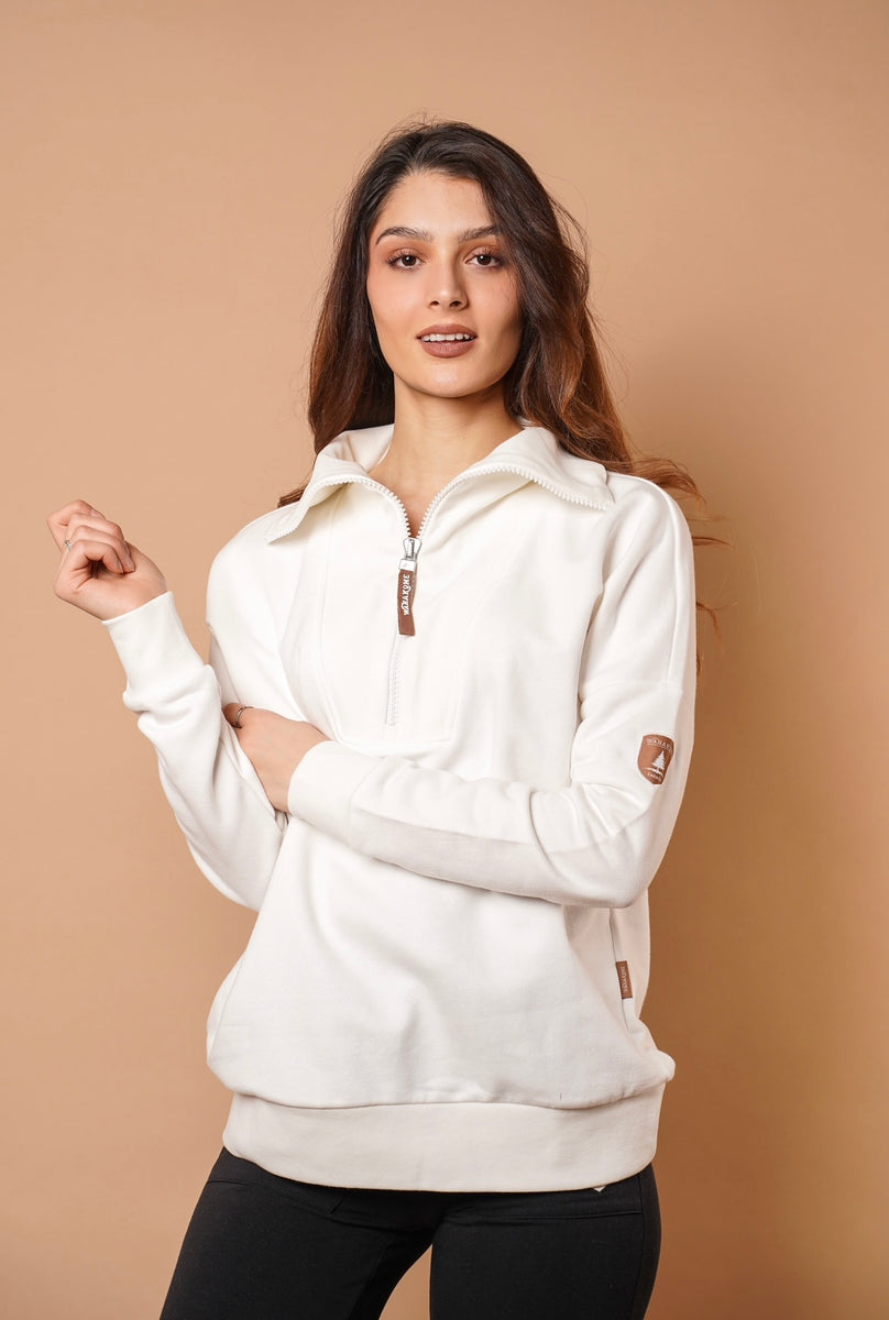 Padma Ivory Half Zip Sweatshirt– Wanakome